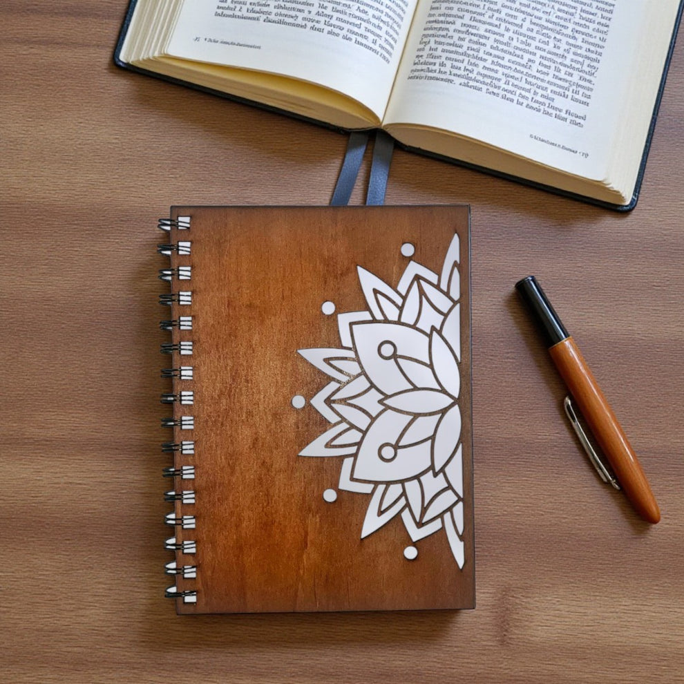 Corner Mandala Wooden 2026 Diary | Personalised A5 Planner Handmade in ...
